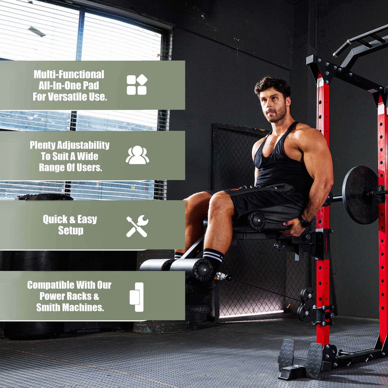 Leg Extension Attachment for Power Rack - Fits 2" x 3" Racks