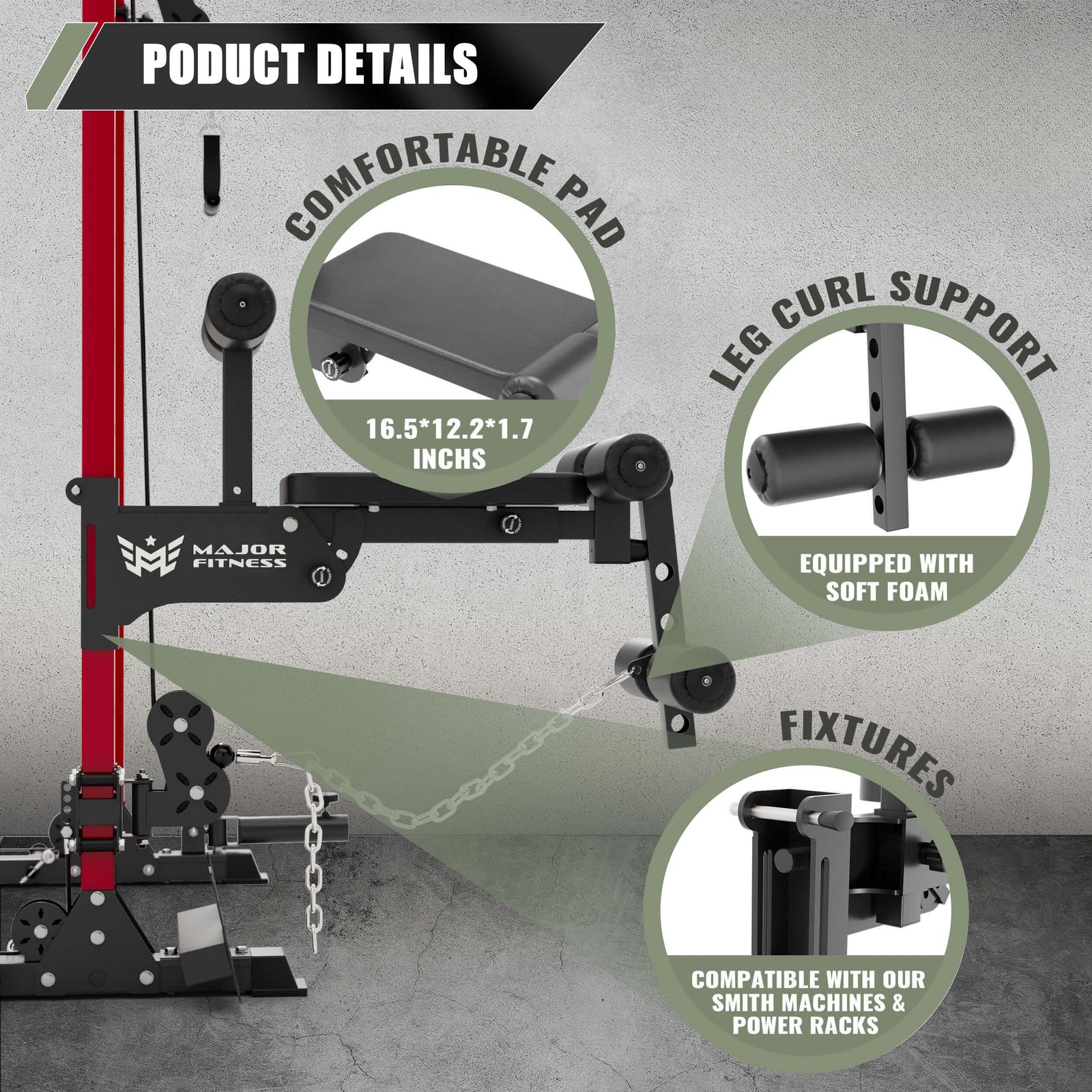 Leg Extension Attachment for Power Rack - Fits 2" x 3" Racks